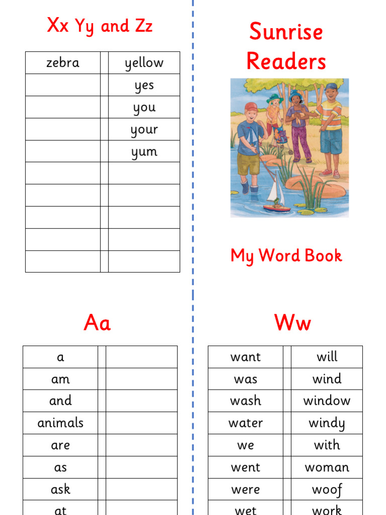 Sunrise Readers Word Book PDF | PDF