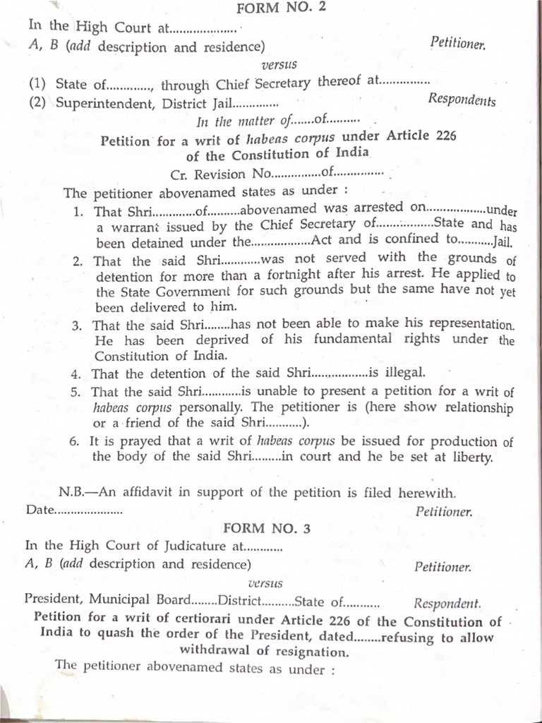 WRIT Criminal and Civil | PDF