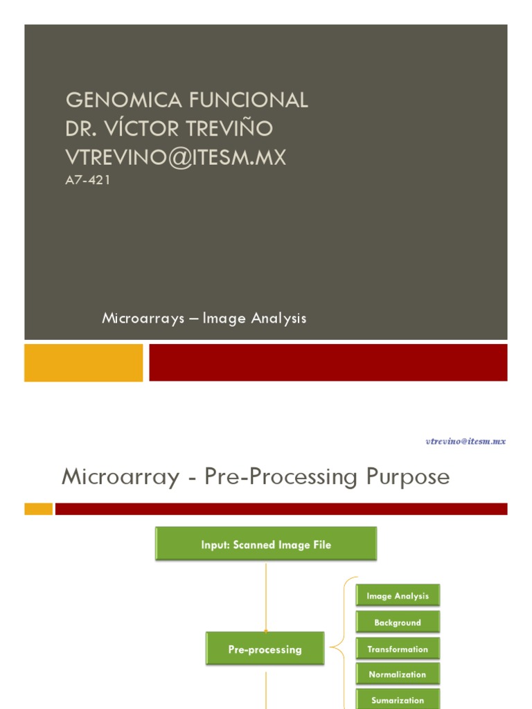 Micro Arrays Ii Image Analysis And Data Pre Processing Pdf Dna