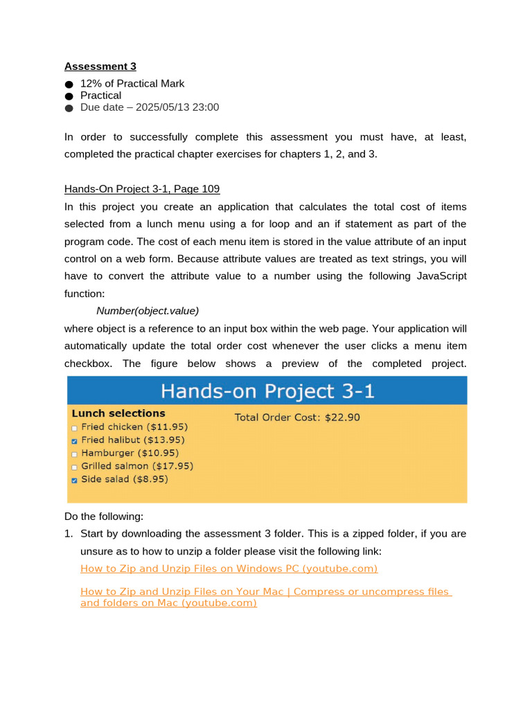 Assessment 3 Requirements | PDF | Zip (File Format) | Software Development