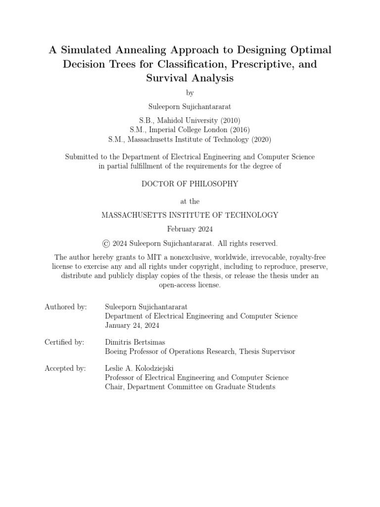A Simulated Annealing Approach to Designing Optimal Decision Trees for Classification ...