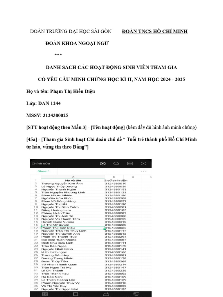 Đoàn Trường Đại Học Sài Gòn | PDF