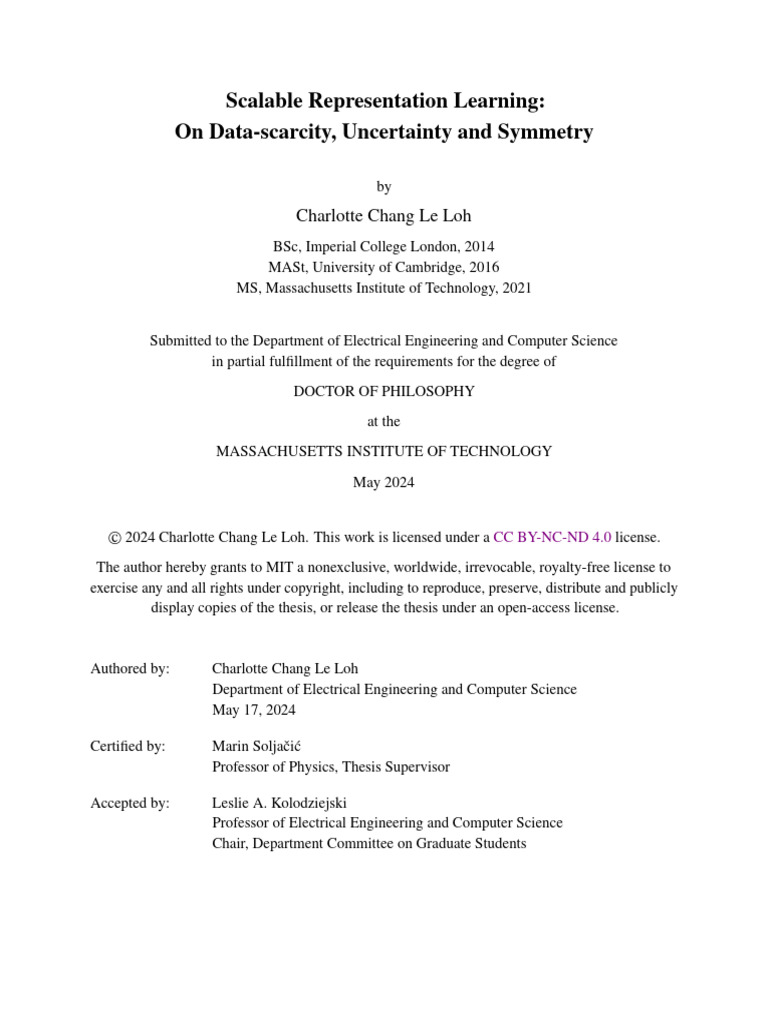 Scalable Representation Learning On Data-Scarcity, Uncertainty and Symmetry | PDF | Principal ...