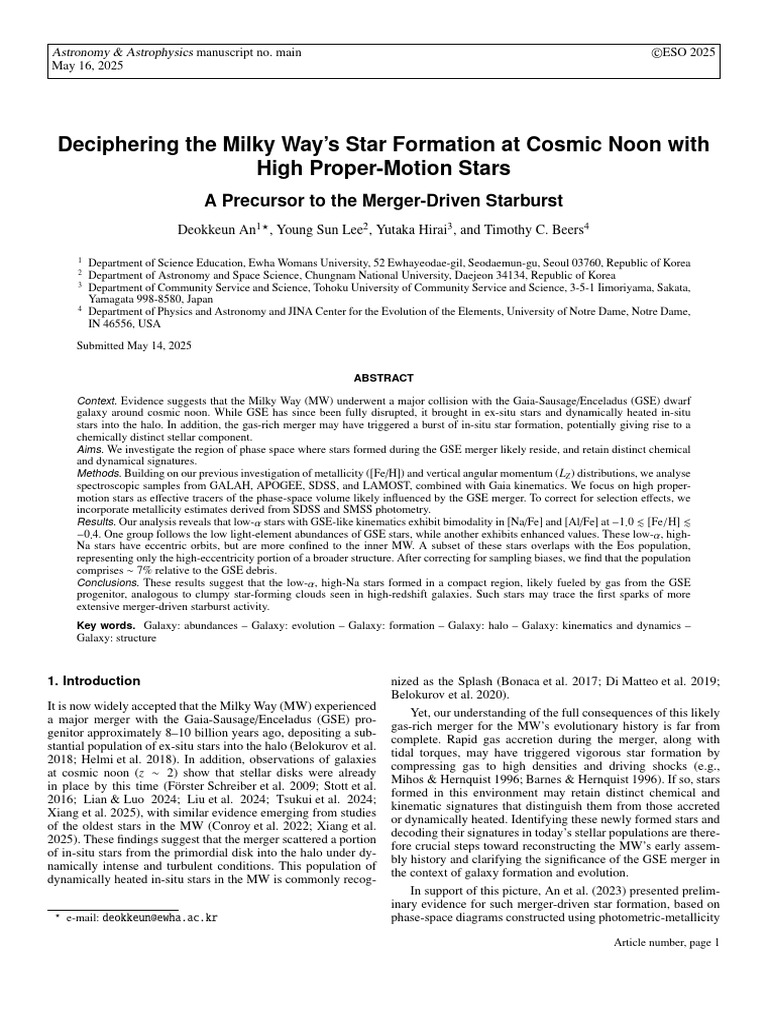 Deciphering The Milky Way's Star Formation at Cosmic Noon With High ...