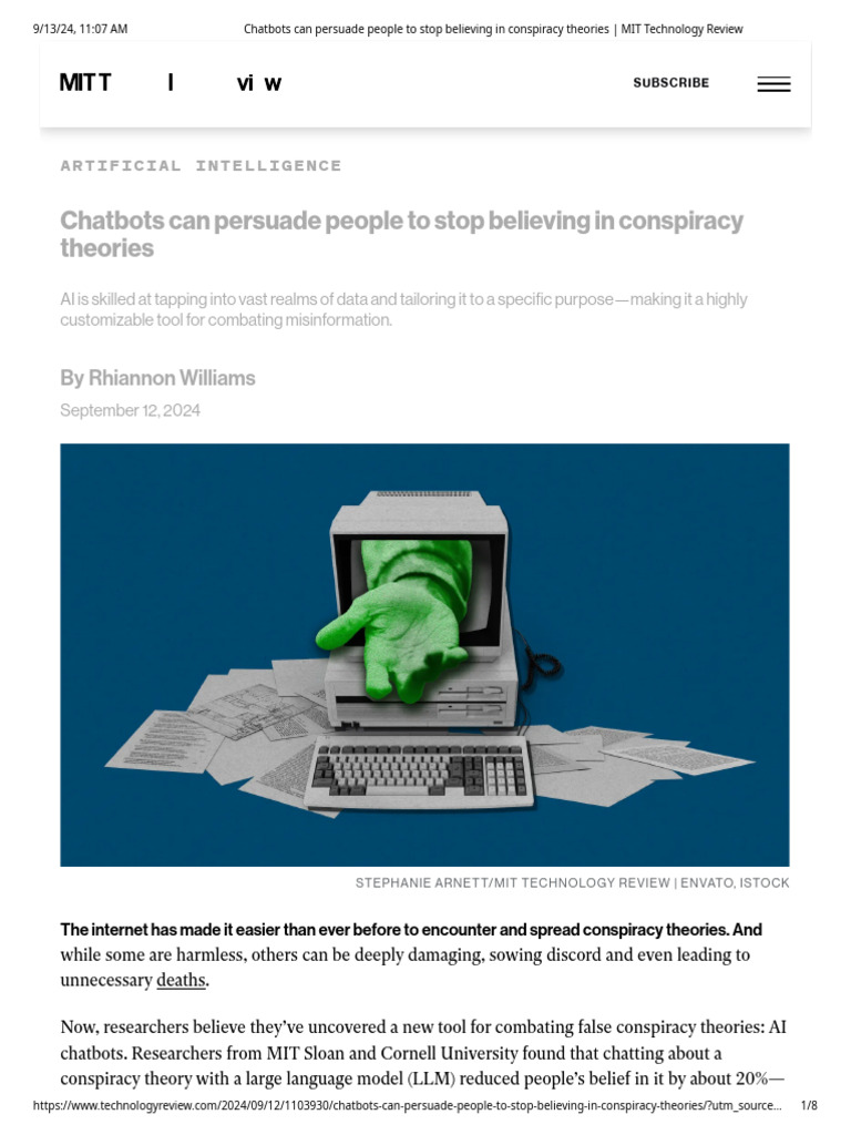 Chatbots Can Persuade People To Stop Believing in Conspiracy Theories ...