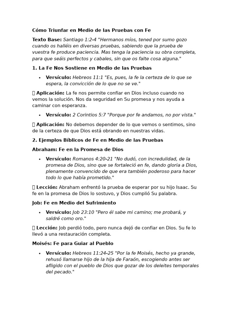 Cómo Triunfar en Medio de Las Pruebas Con Fe | PDF | Dios | Creencia ...