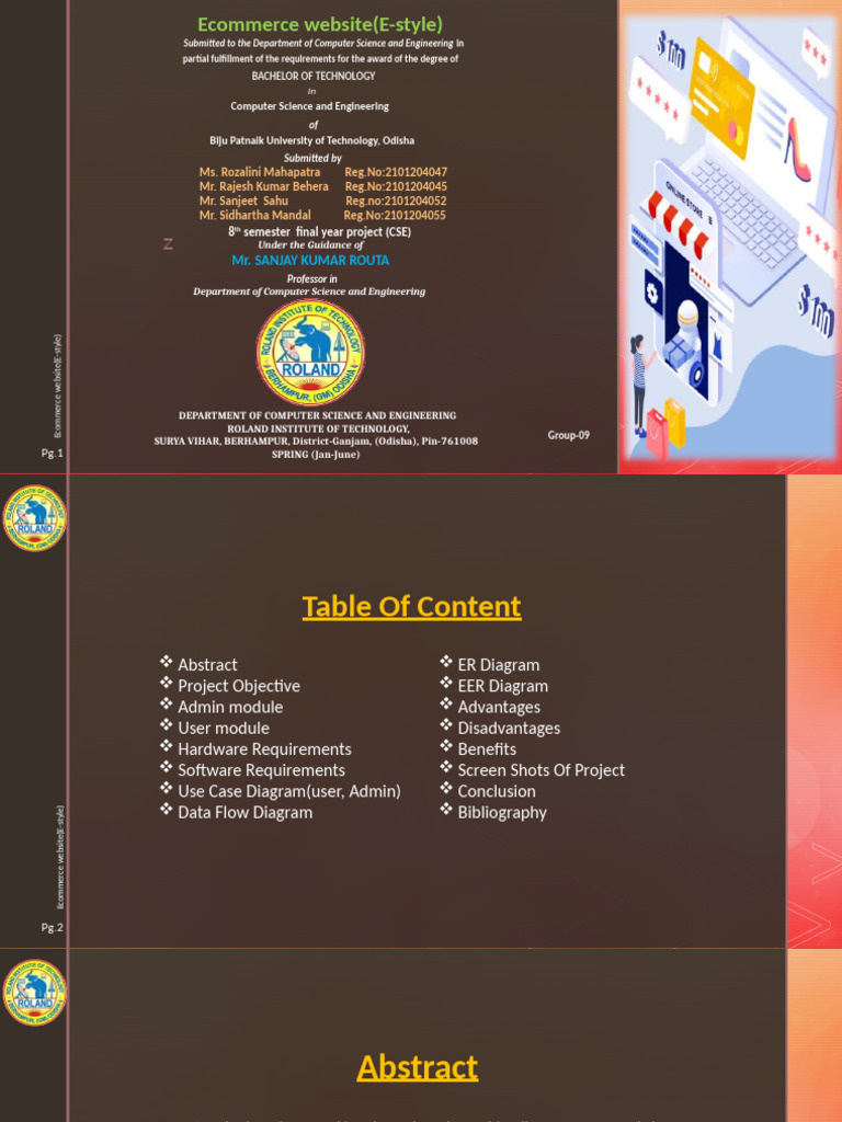 Ecommerce Website (E Style) PPT | PDF | E Commerce | Computing