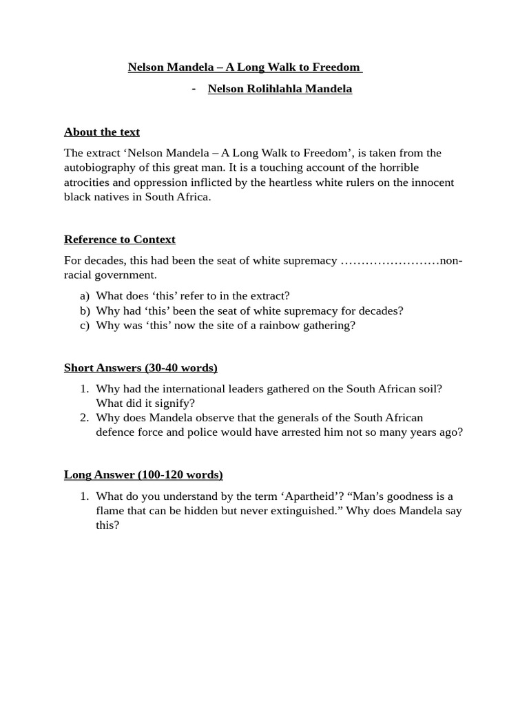 Nelson Mandela - Written Work | PDF