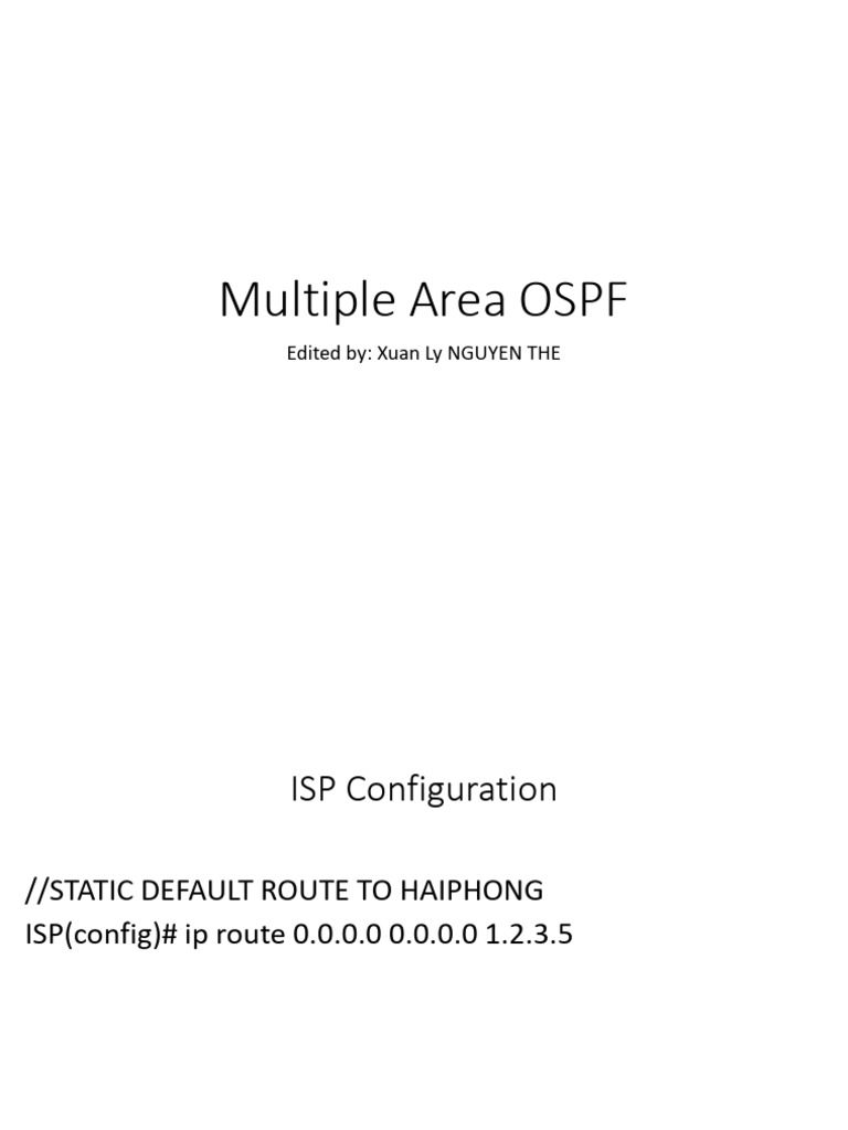 Multiple Area OSPF Configuration | PDF