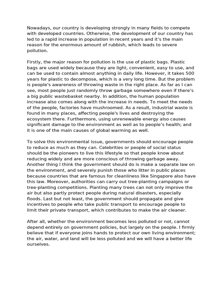 Goverment solution for pollution | PDF