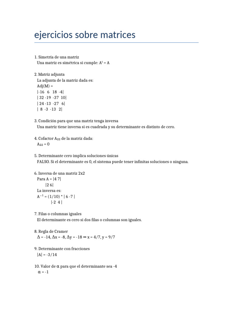 Soluciones Matrices | PDF