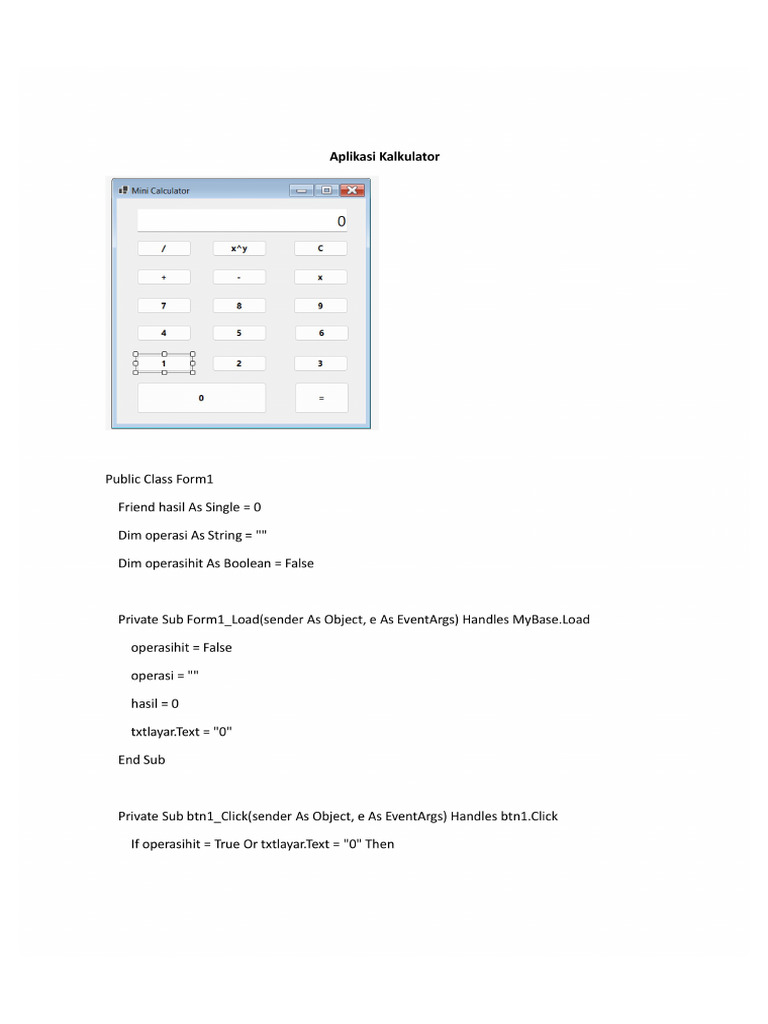 Aplikasi Kalkulator | PDF