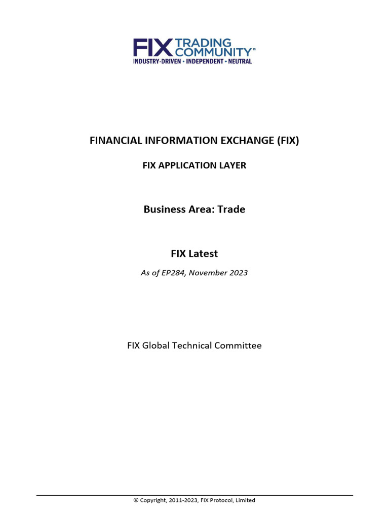 FIX Protocol Trade Messages EP284 | PDF