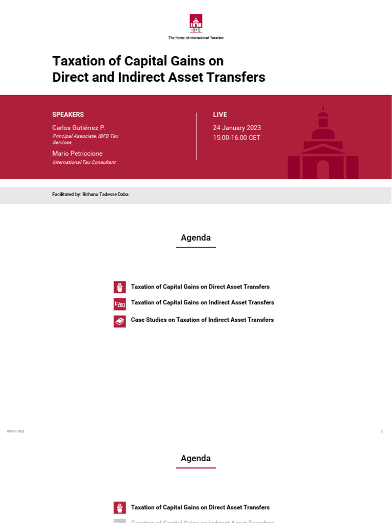 Capital Gains Tax on Asset Transfers | PDF | Taxes | Subsidiary