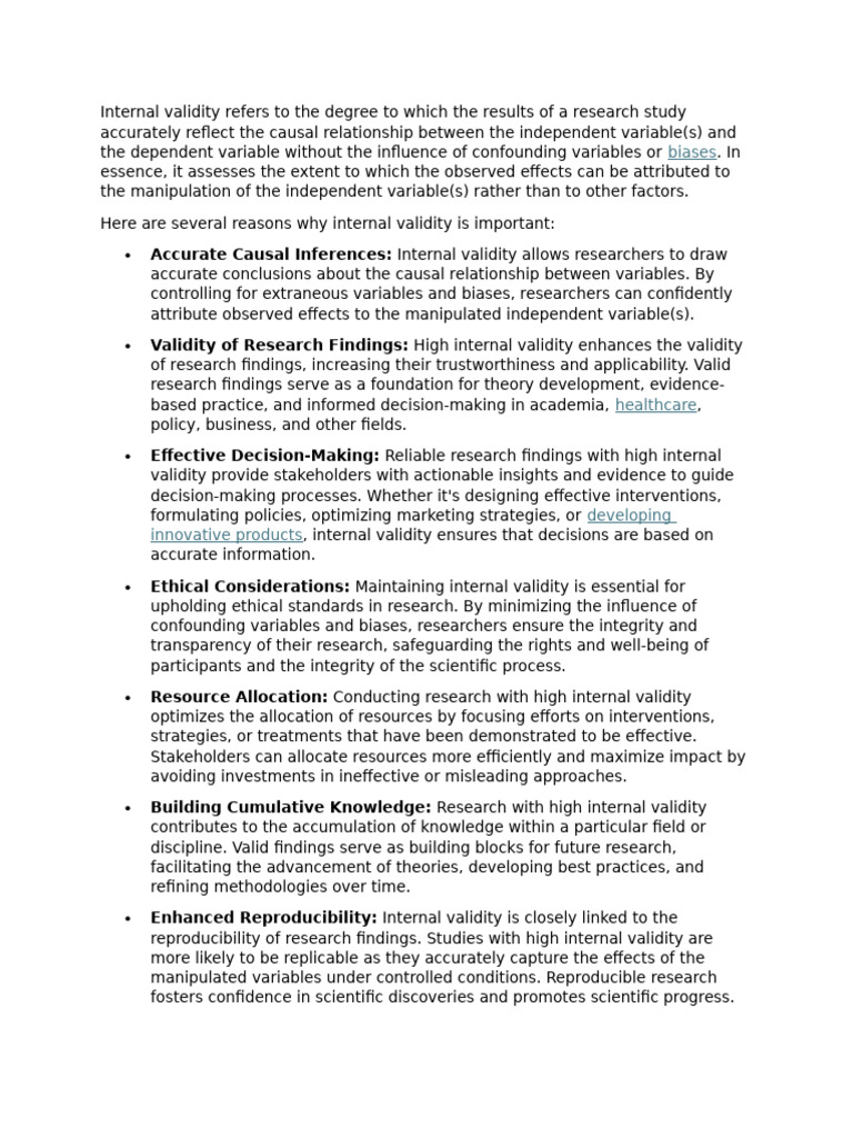 Biases: Accurate Causal Inferences | PDF | Validity (Statistics ...