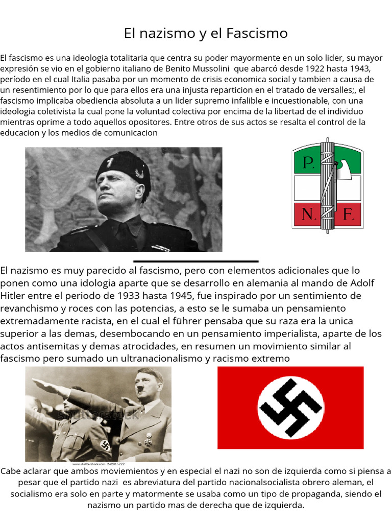 Comparativa entre Nazismo y Fascismo | PDF