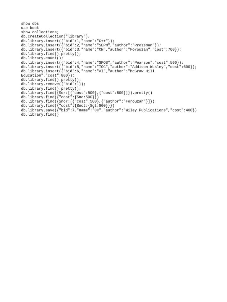 MongoDB 5 Query | PDF