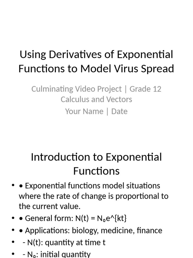 Derivatives Exponential Functions Presentation | PDF