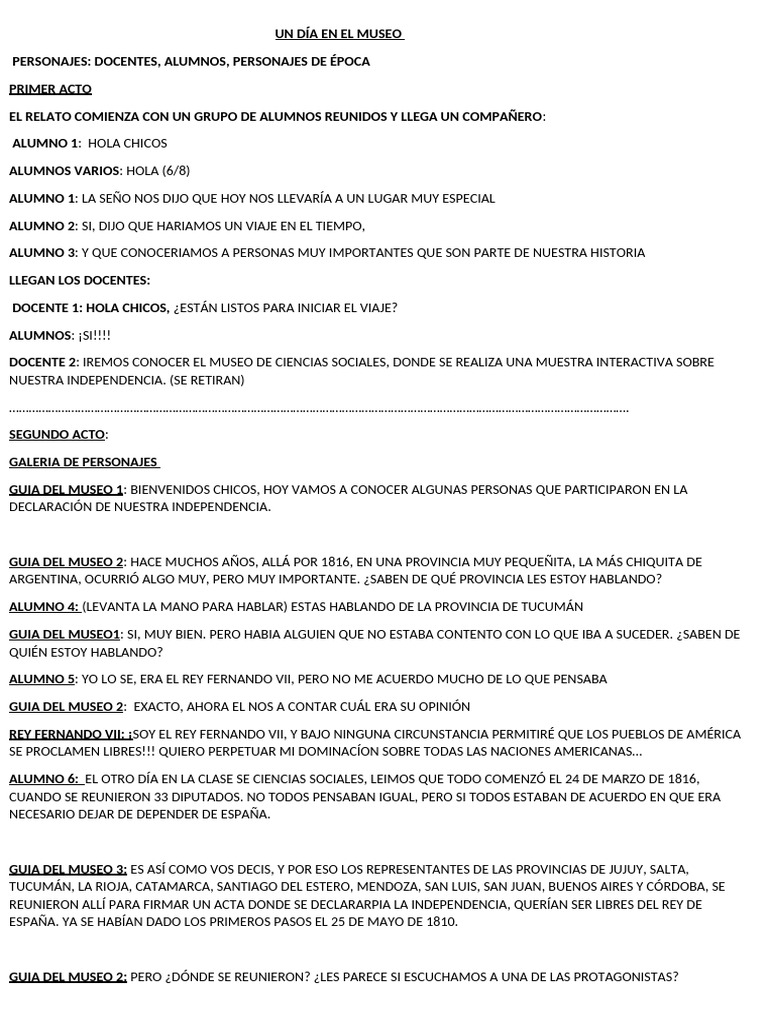 Viaje al Museo de la Independencia | PDF