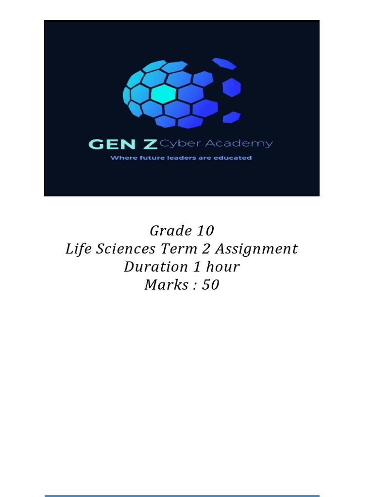 Grade 10 Term 2 Assignment | PDF