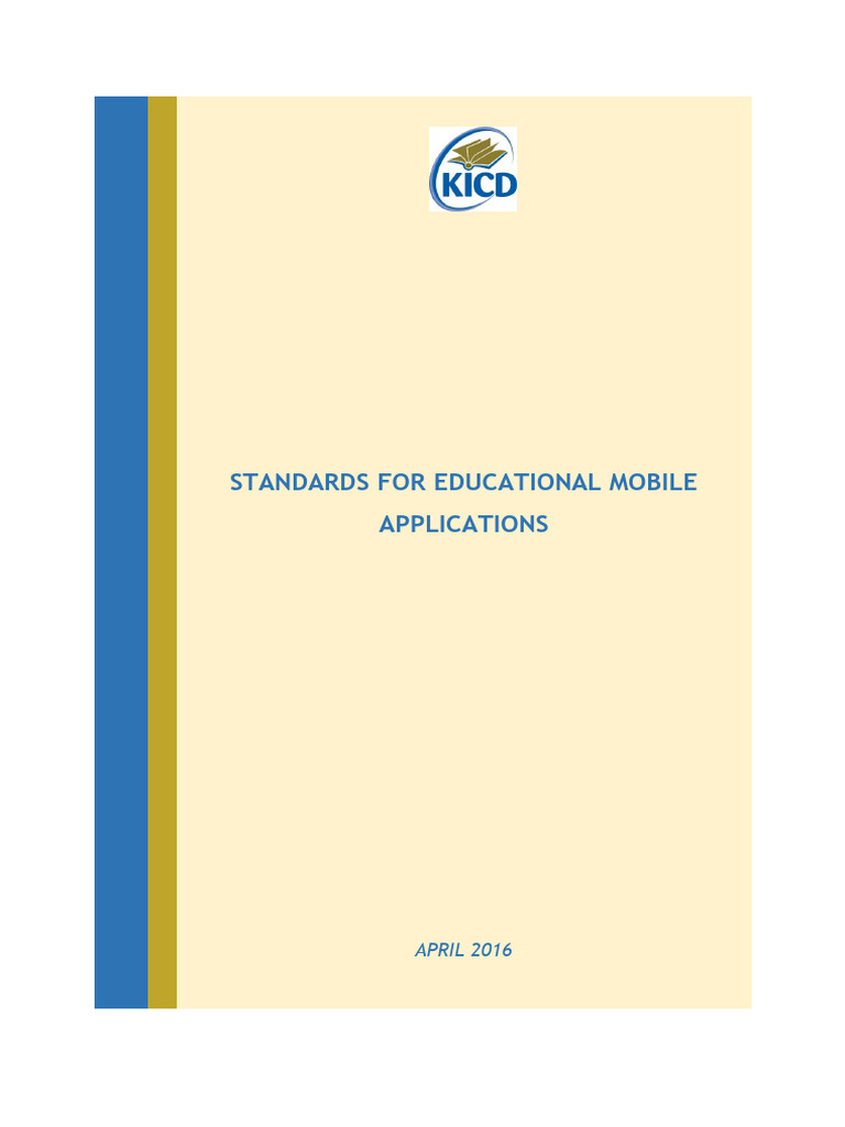 Standards For Education Mobile Apps | PDF | Mobile App | Menu (Computing)