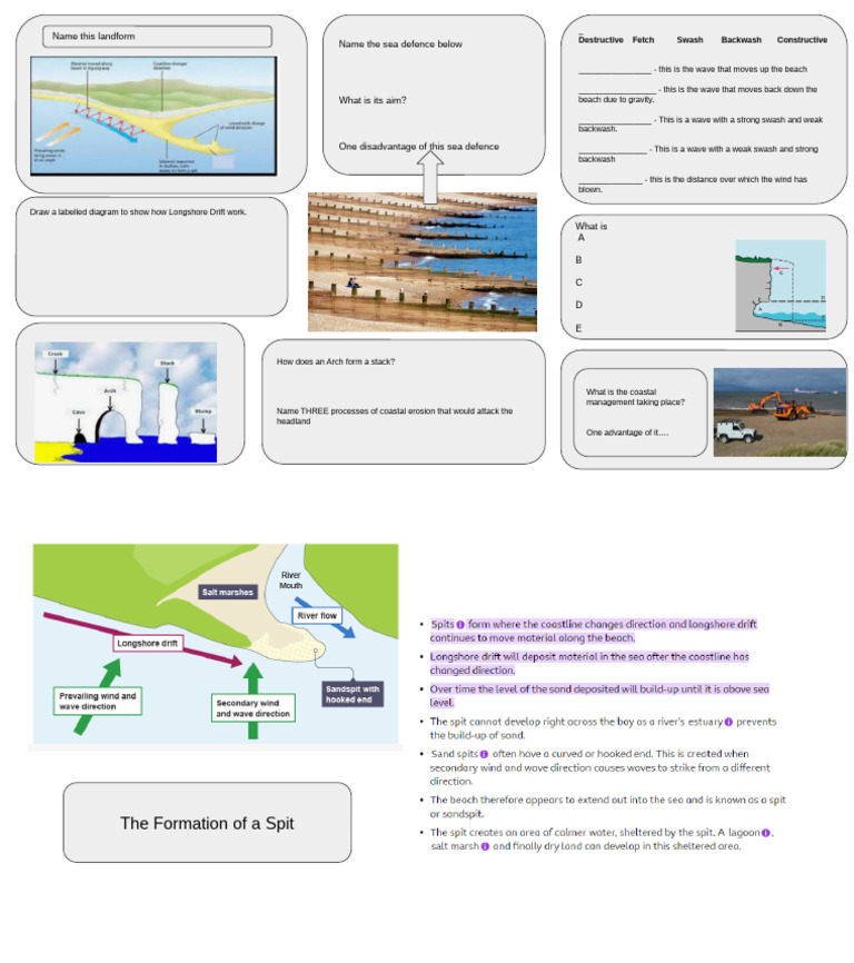 Year 8 Coastal Knowledge Organiser | PDF | Hydrology | Oceanography