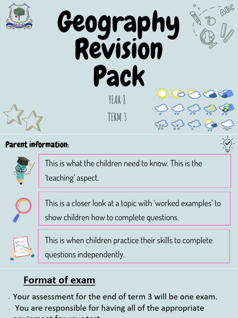 Year 8 Geography Revision Pack | PDF | Precipitation | Tropical Cyclones