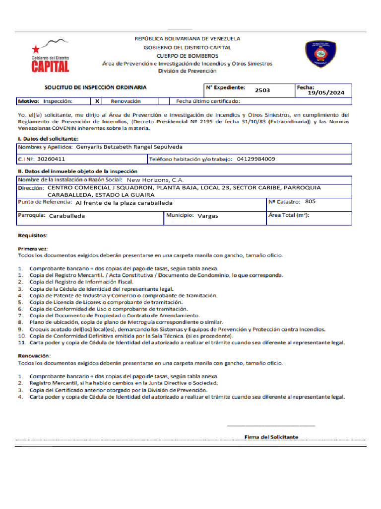 Inspeccion de Bomberos | PDF