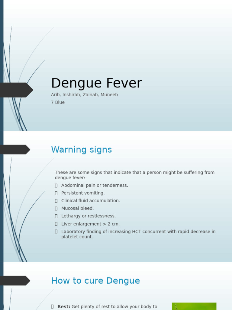 Dengue Fever - Presentation | PDF | Nonsteroidal Anti Inflammatory Drug ...