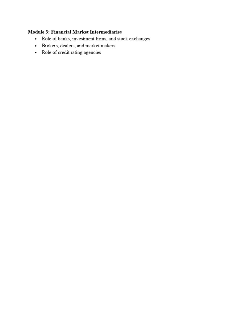 Module 3 Financial Intermediaries | PDF | Credit Rating | Investment ...