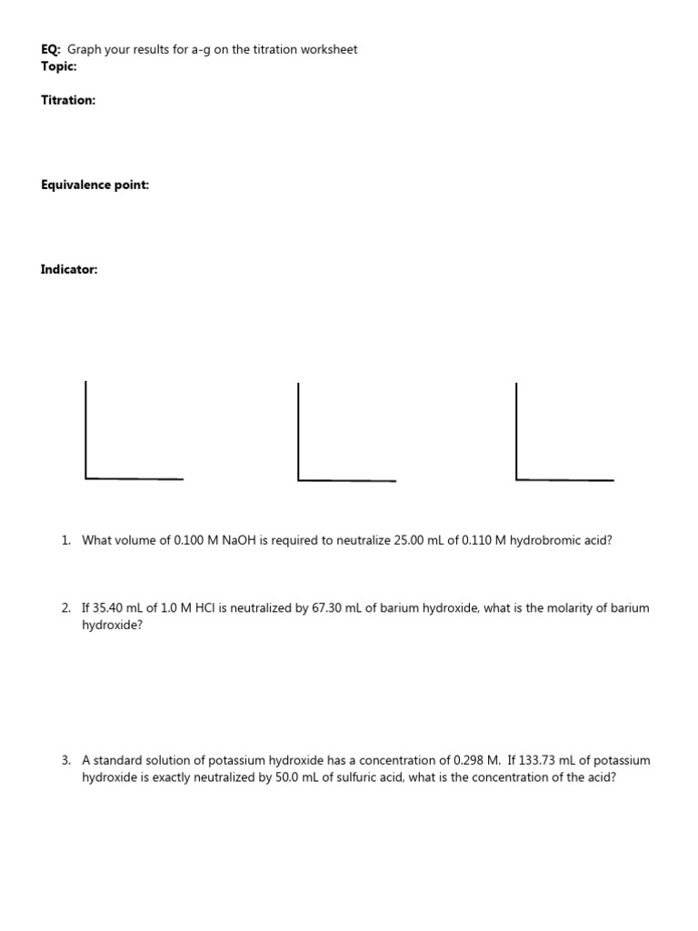 Titration Calculations and Graphing Guide | PDF