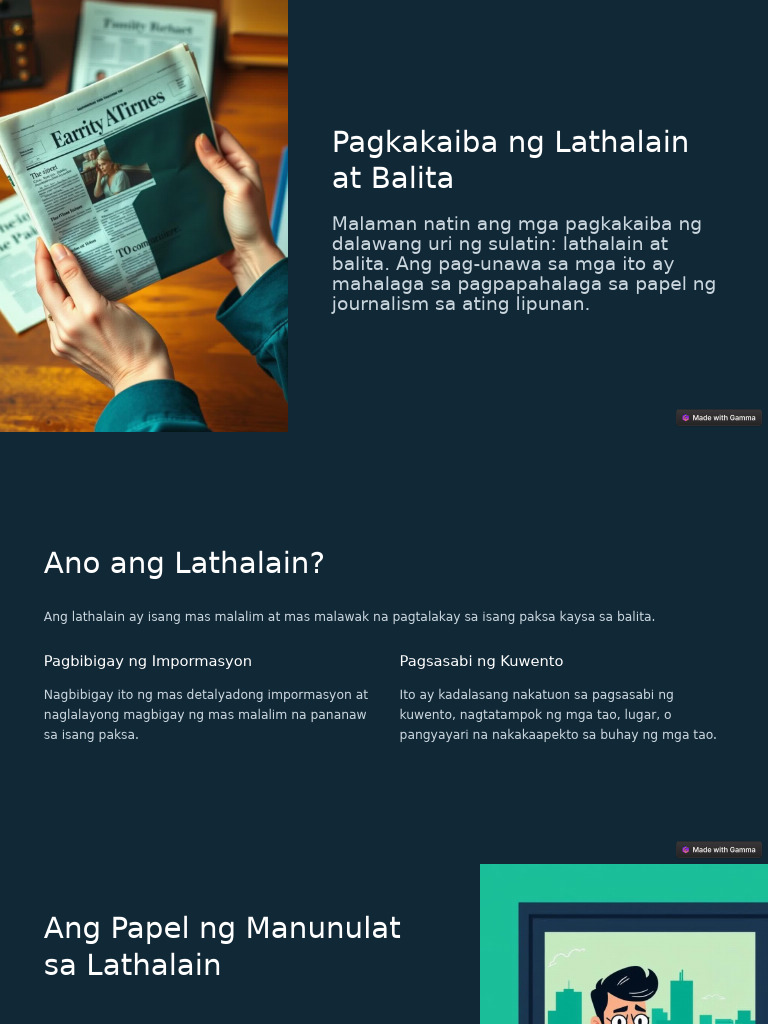Pagkakaiba Ng Lathalain at Balita | PDF