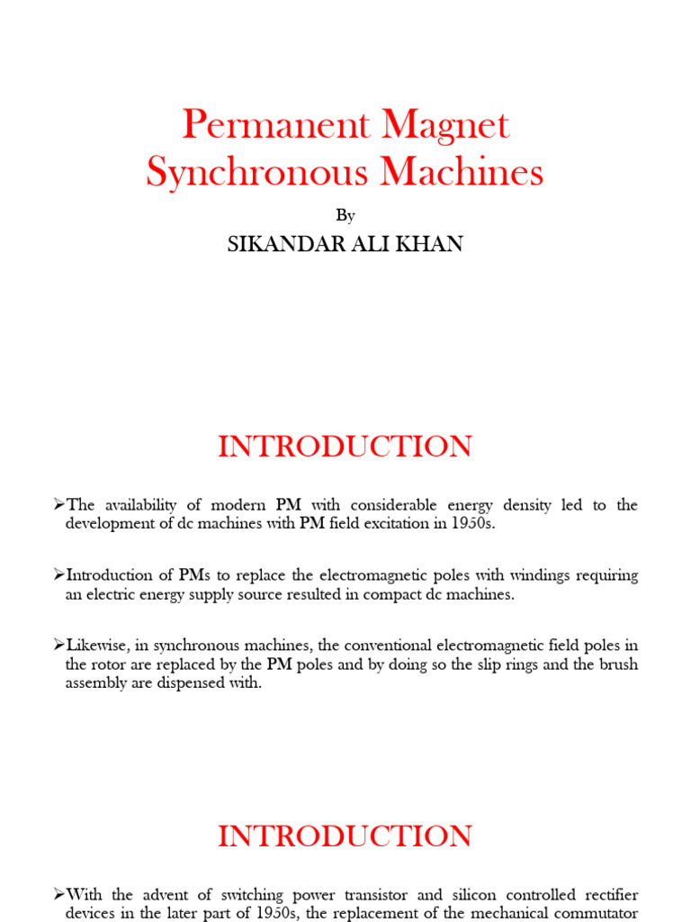 Permanent Magnet Synchronous Machines | PDF | Electric Motor | Power Inverter