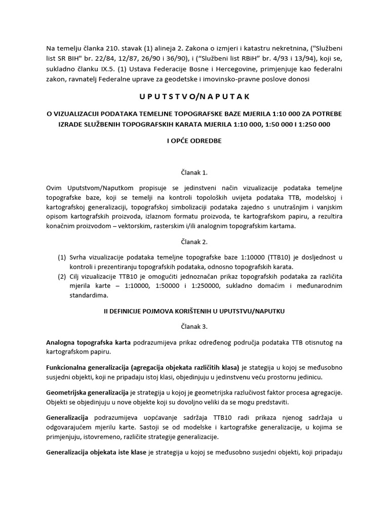 Naputak O Vizualizaciji Podataka Temeljne Topografske Baze Mjerila 1 10 000 Za Potrebe Izrade ...