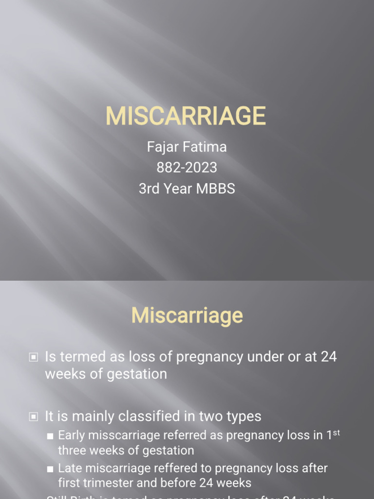 Understanding Miscarriage Types and Causes | PDF