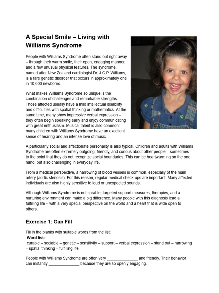 Understanding Williams Syndrome Challenges | PDF | Diseases And ...