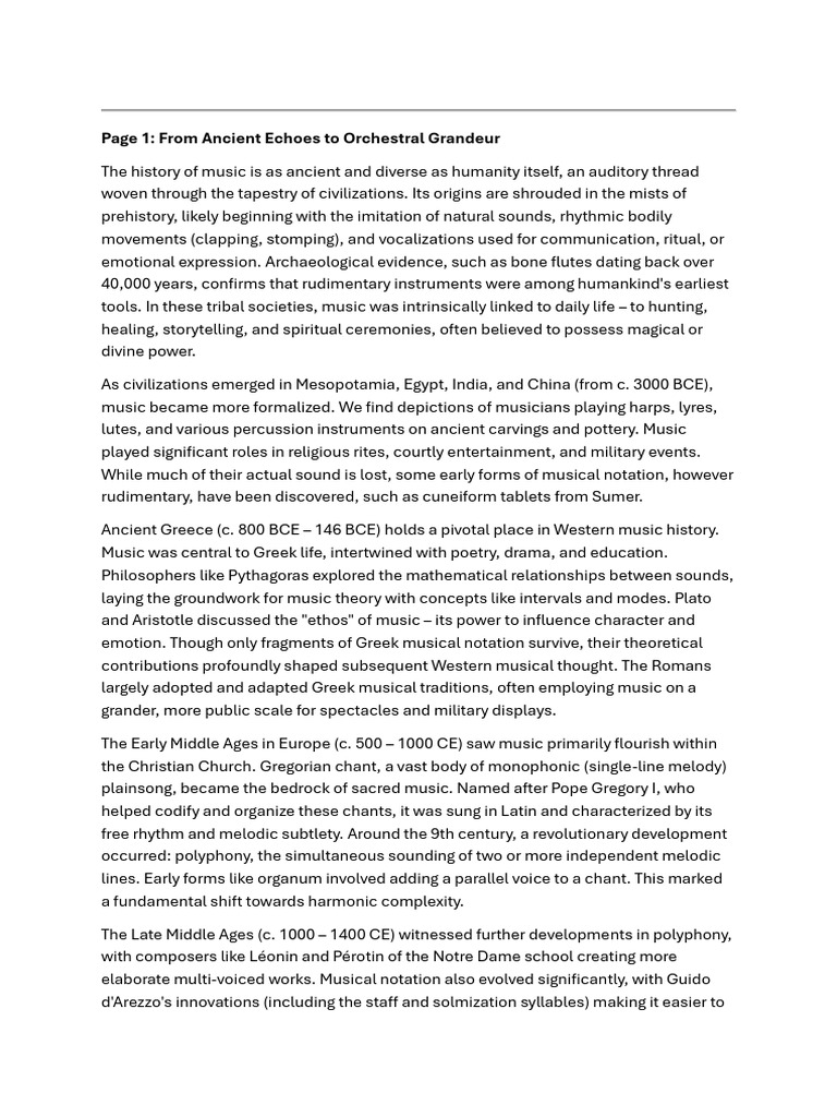 A History of The Music - Paper | PDF | Classical Period (Music ...