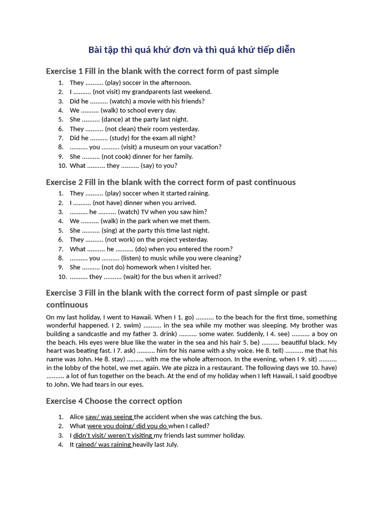 Bài tập QKĐ-QKTD.docx | PDF