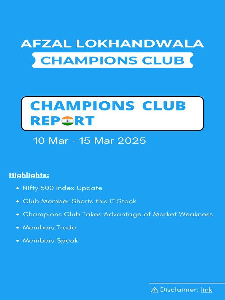 Champions Club Report 15-03-2025 (IND) | PDF | Economies | Investing