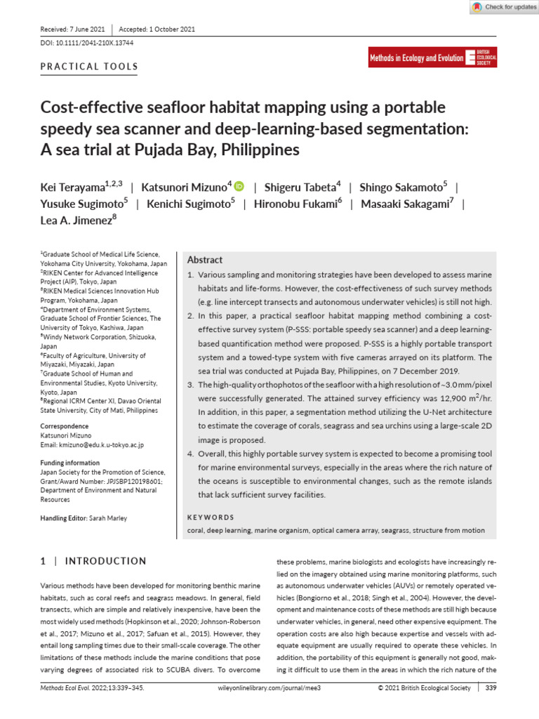 Methods Ecol Evol - 2021 - Terayama - Cost Effective Seafloor Habitat ...