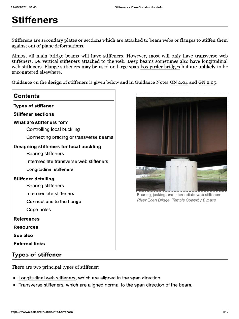 Stiffeners Design - SteelConstruction - Info | PDF