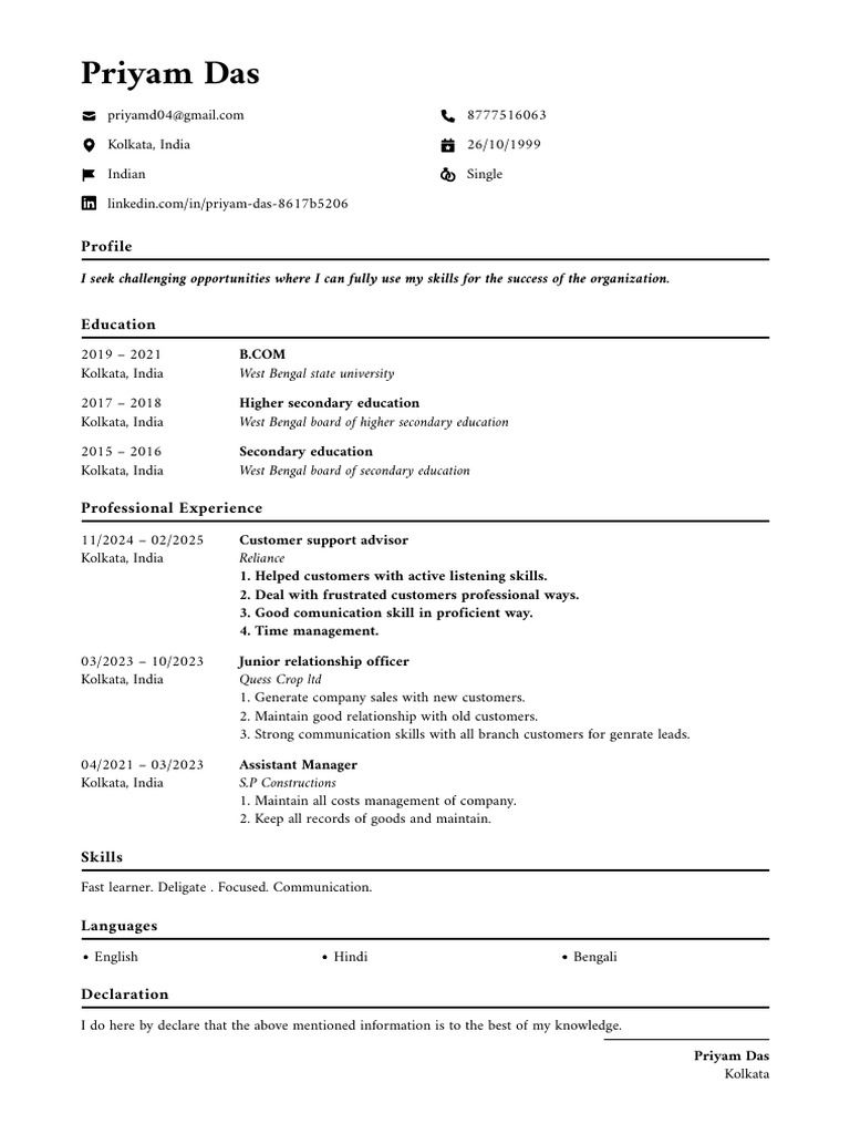 Priyam-Das Original CV | PDF