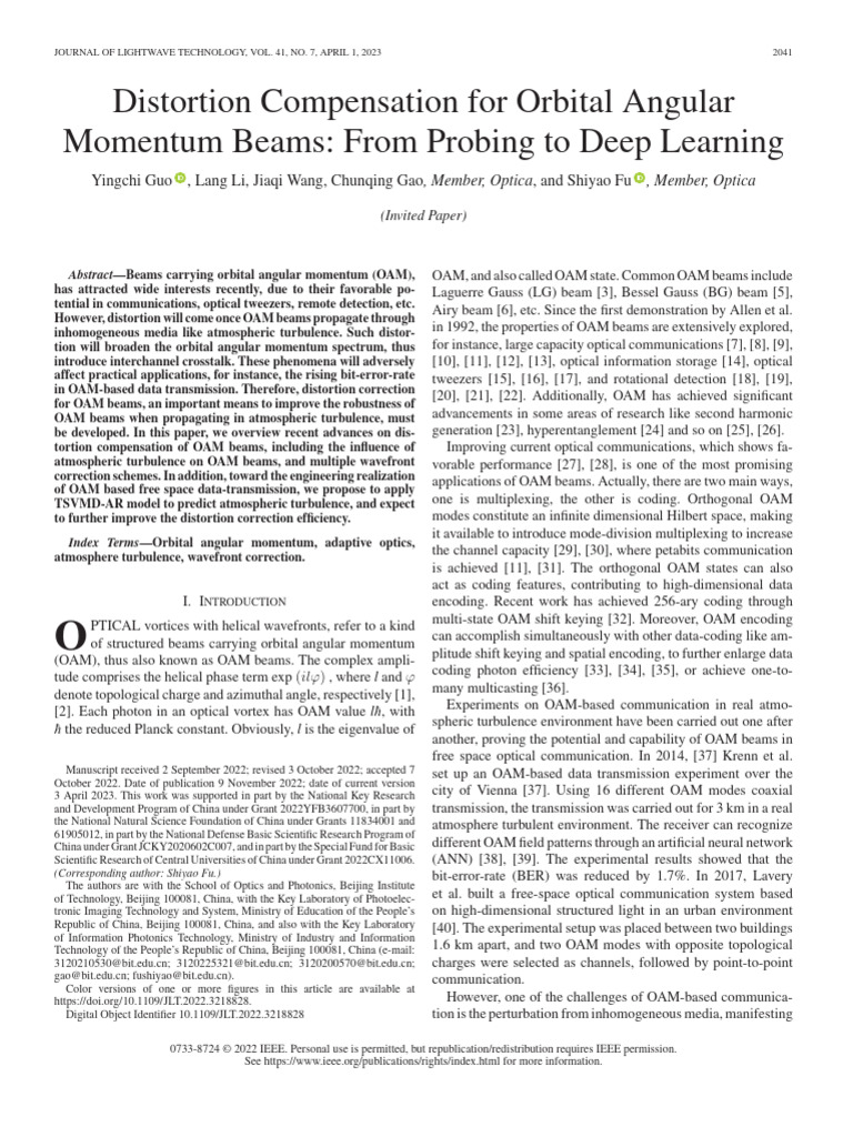Distortion_Compensation_for_Orbital_Angular_Momentum_Beams_From_Probing_to_Deep_Learning | PDF