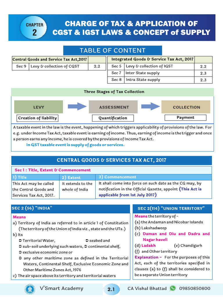 Chapter 2 - Levy of GST | PDF