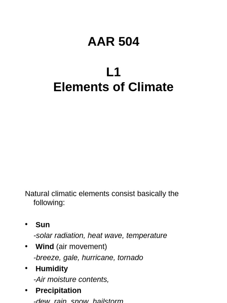 AAR504 Lecture-1 | PDF | Climate | Humidity