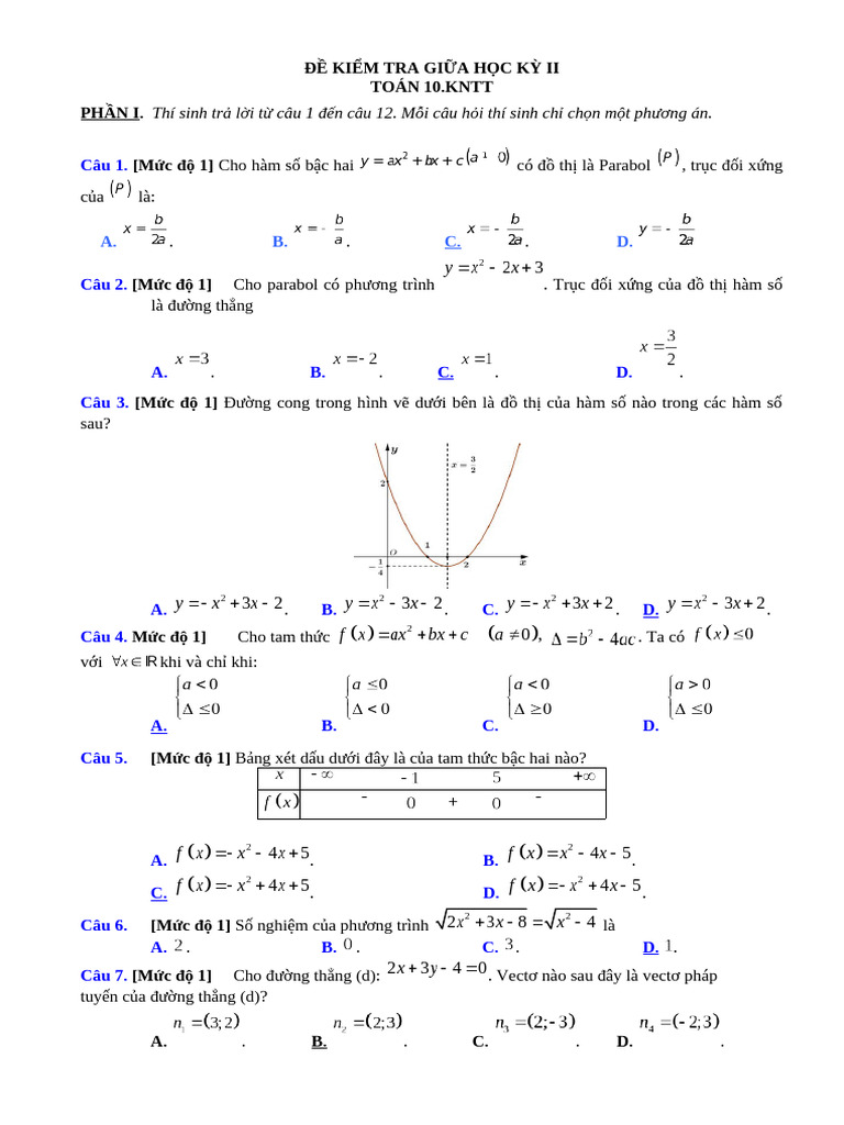 Đề ôn 3 GK2 10 | PDF
