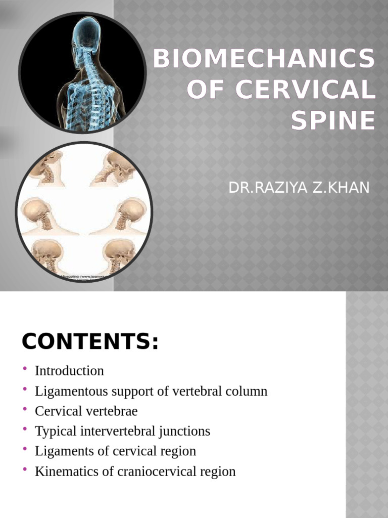 Biomechanics of Cervical Spine | PDF | Vertebra | Vertebral Column