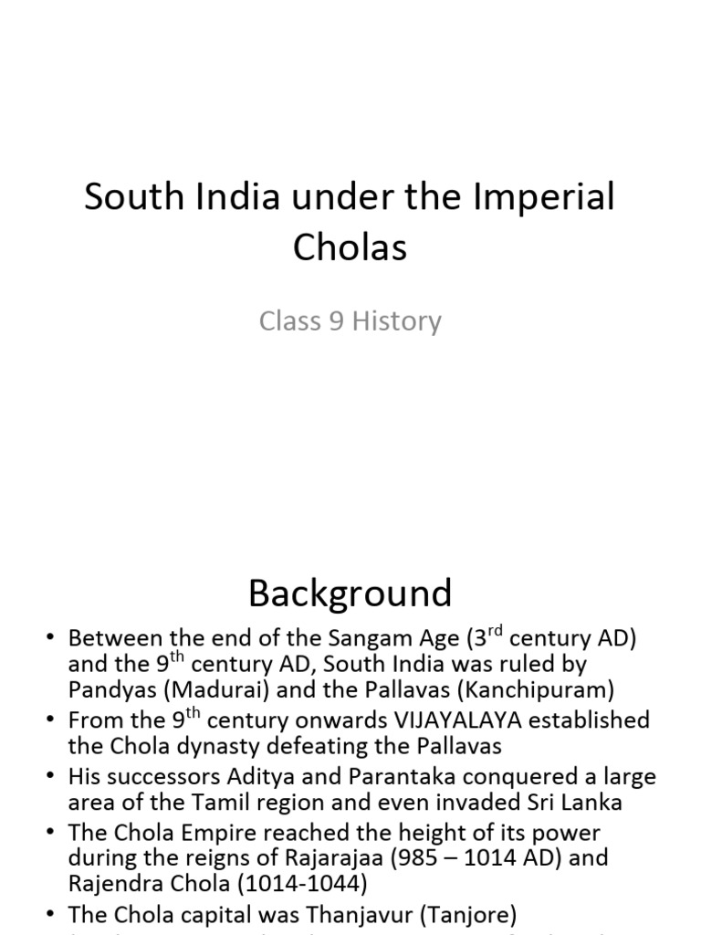 Chola Empire: History and Culture | PDF