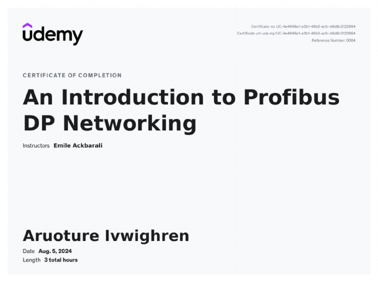 Profibus DP Networking Certificate | PDF