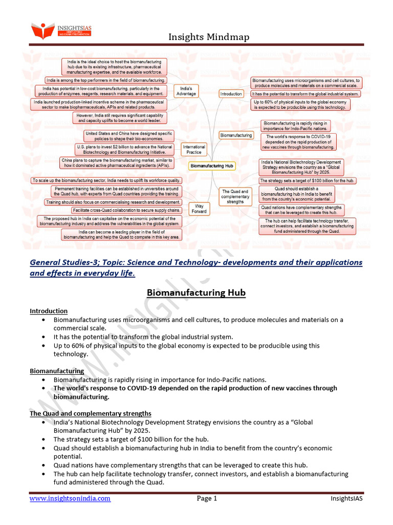 India as a Global Biomanufacturing Hub | PDF | Biotechnology | Economies